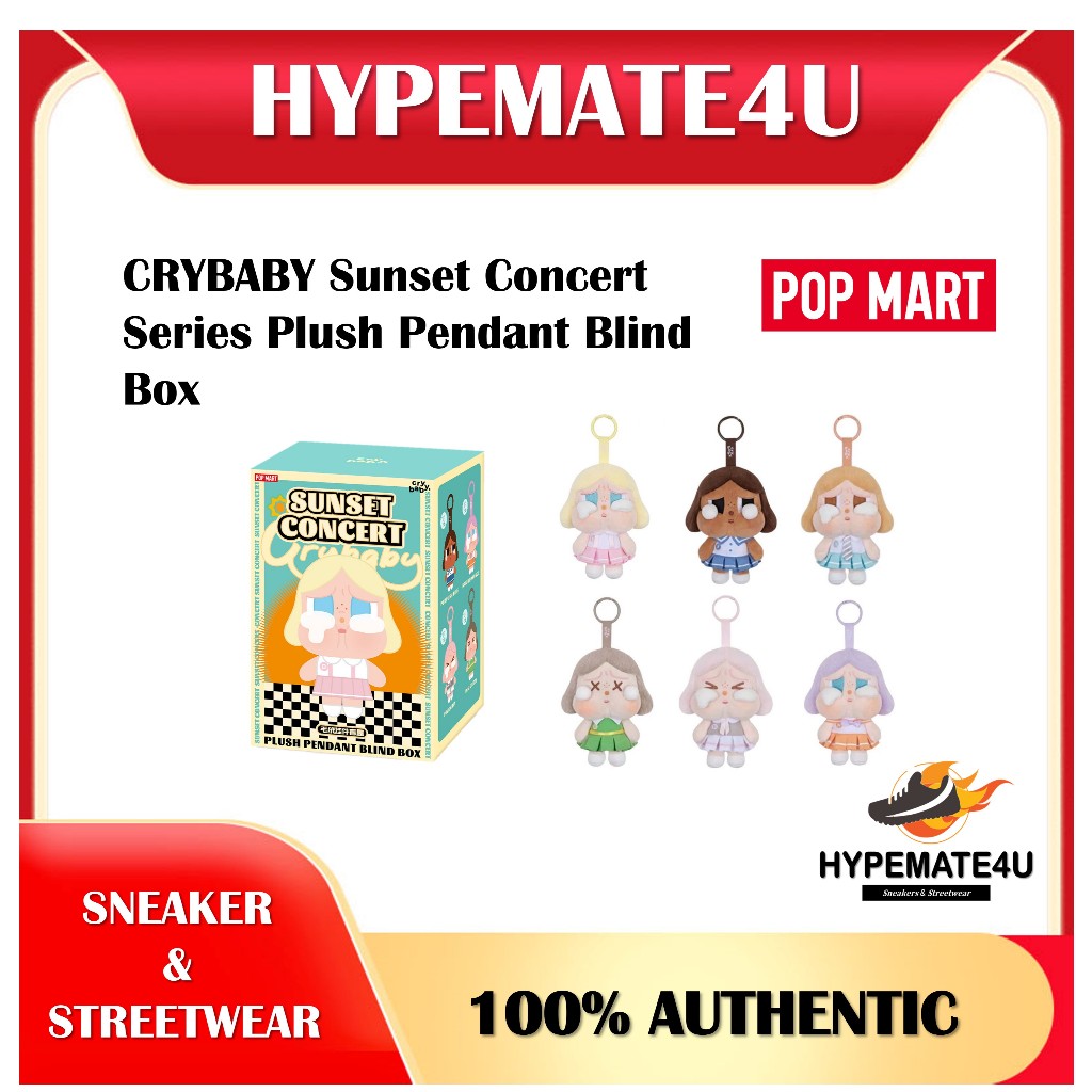 Pop Mart Crybaby x Sunset Concert Series Plush Pendant Blind Box Toys ...