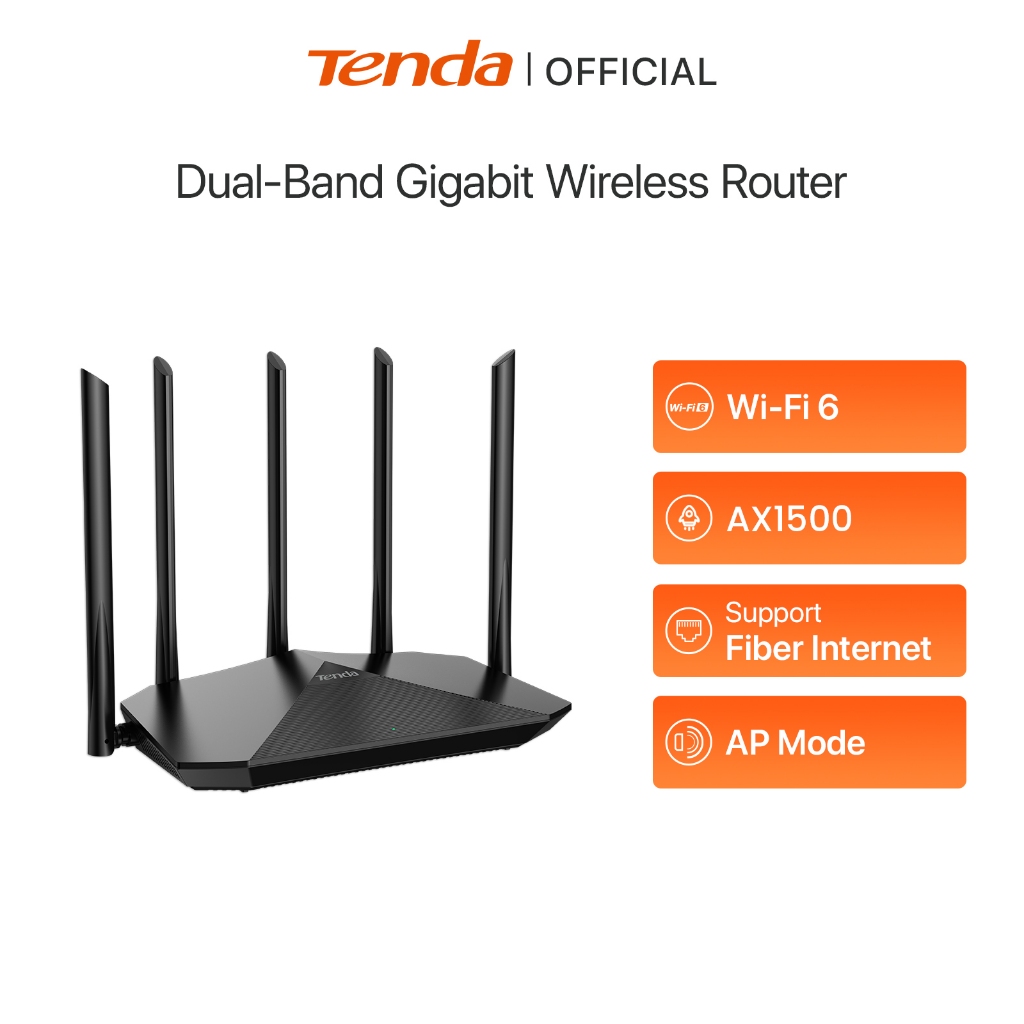 Tenda AX1500 WiFi 6 Router Dual Band Gigabit Wireless Router RX2 Pro/TX2 Support Ap Mode ...