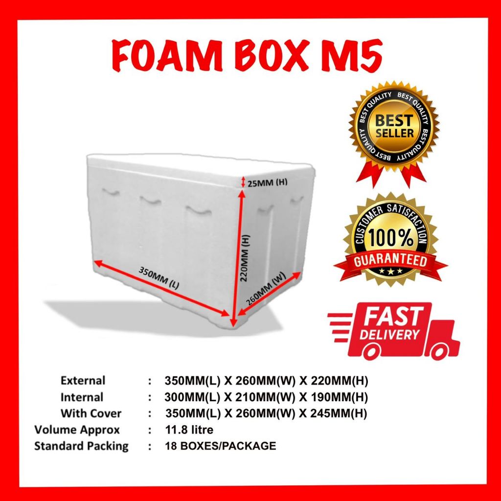 POLY FOAM BOX (M5) / KOTAK FOAM (M5) | Shopee Singapore