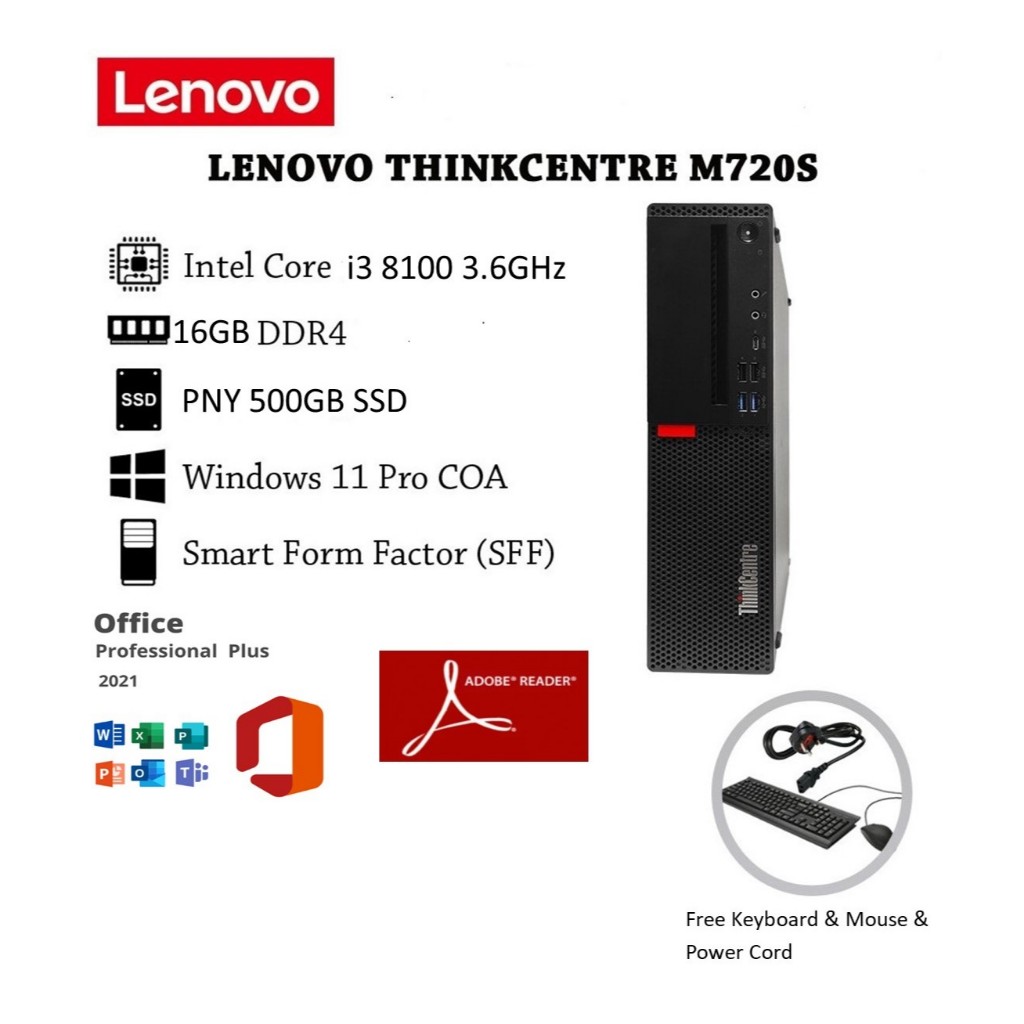 Lenovo ThinkCentre M720 SFF Desktop Computer (Used) | Shopee Singapore