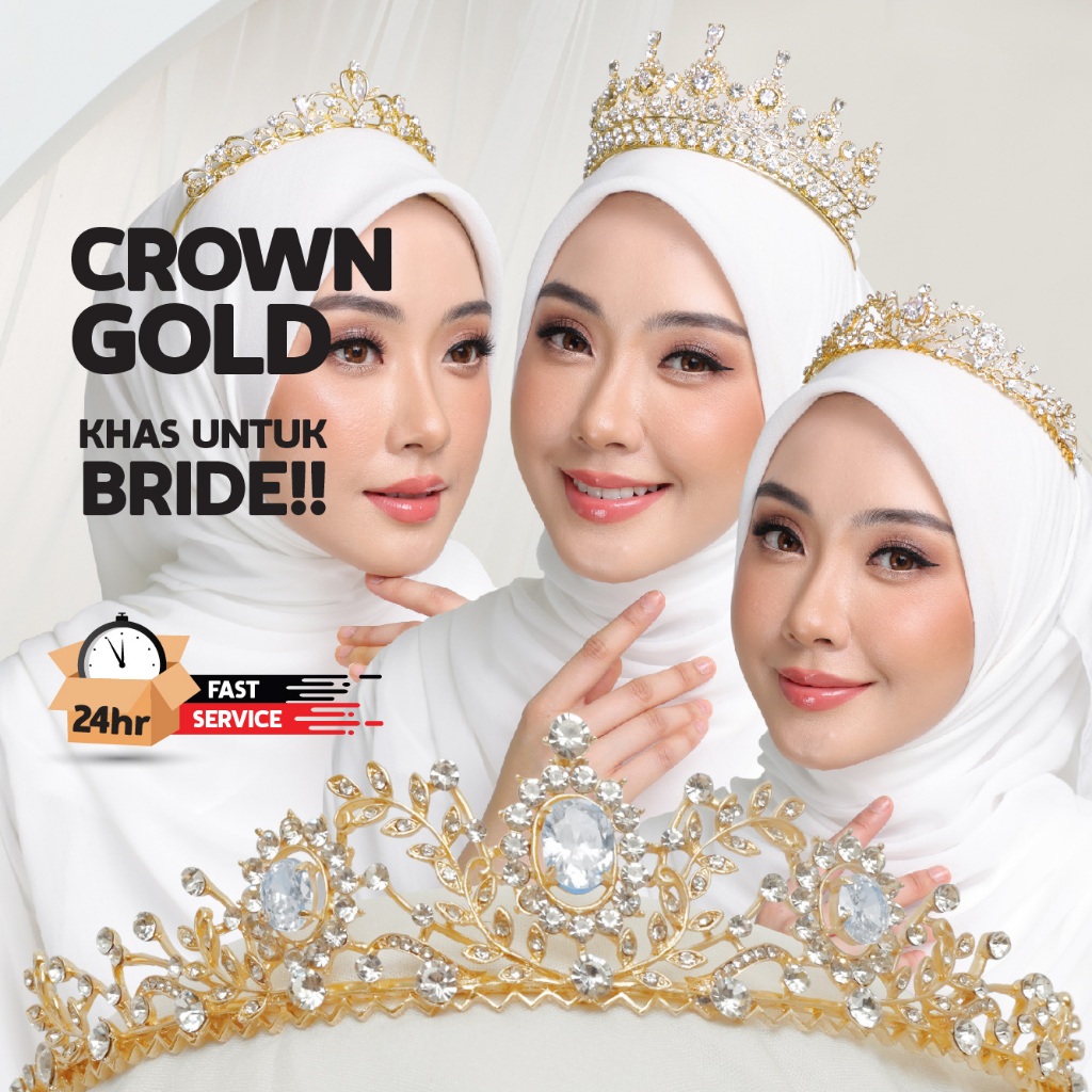 [CROWN Bride GOLD] Zirconia, Crown Rhinestone, Crown Tunang, Crown ...