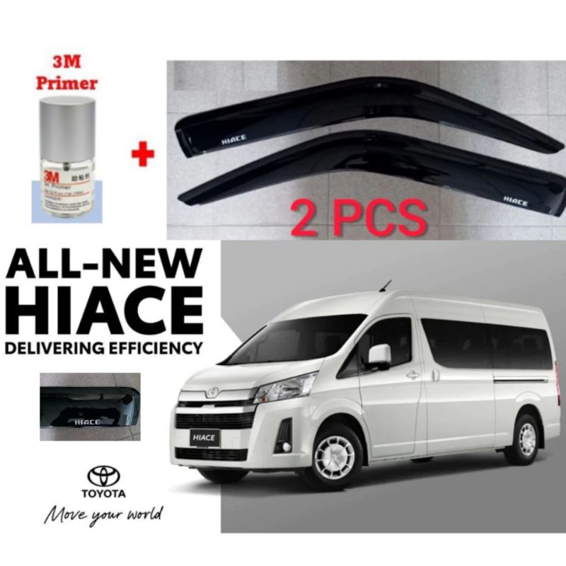 TOYOTA HIACE VAN NEW 2024 Door Visor Air Press Window BLK BIG Black ...