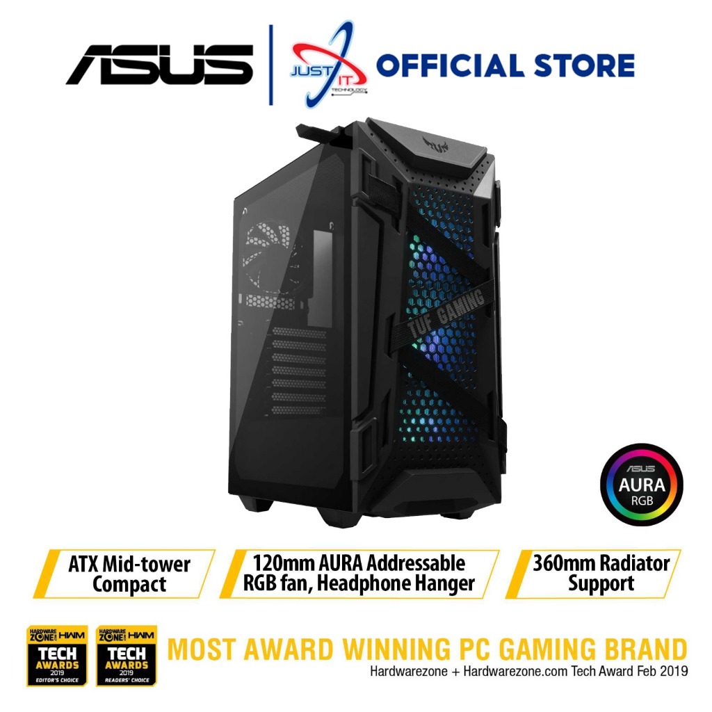 ASUS TUF GAMING GT301 ATX GAMING PC CASE - BLACK (90DC0040-B40000 ...