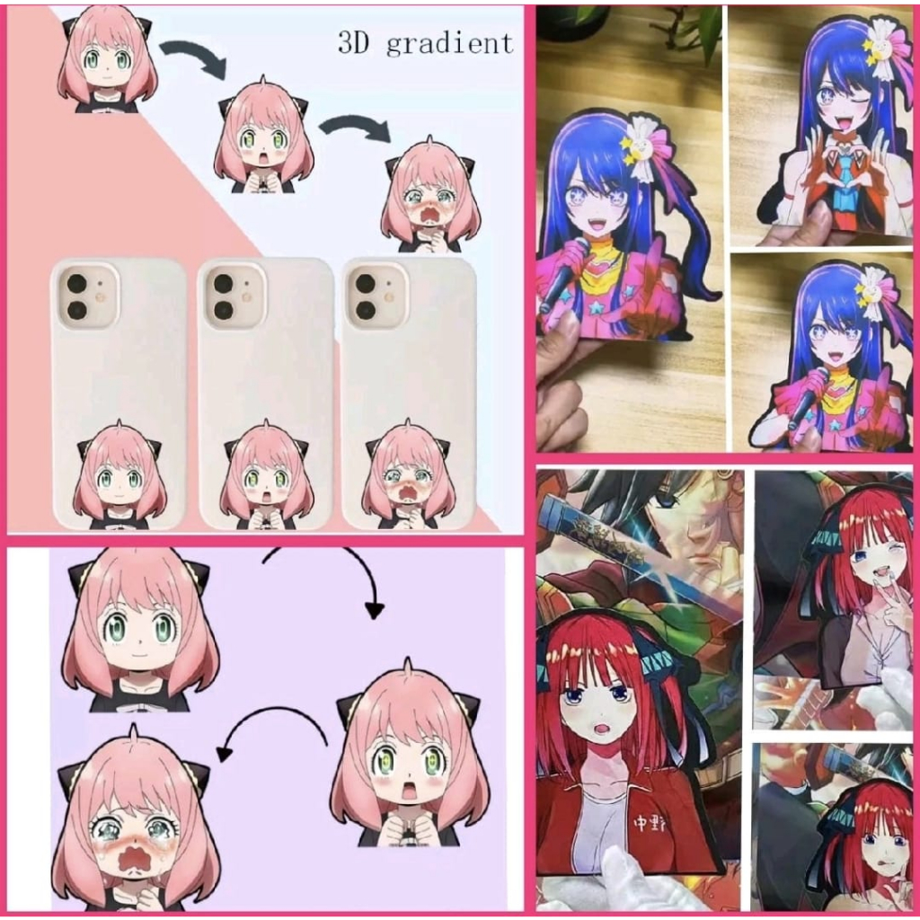 Large Waifu Series Laptop 3D Anime Motion Stickers Waterproof Sticker ...