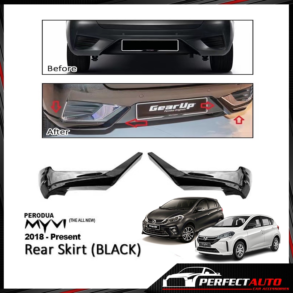 Perodua MYVI REAR SKIRT Rear Skirtings GEAR UP BODY KIT 2018 2019 2020 ...