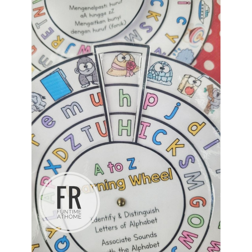 [Hardcopy] Laminated aA to zZ Alphabet Learning Wheel, Wheels Learning ...