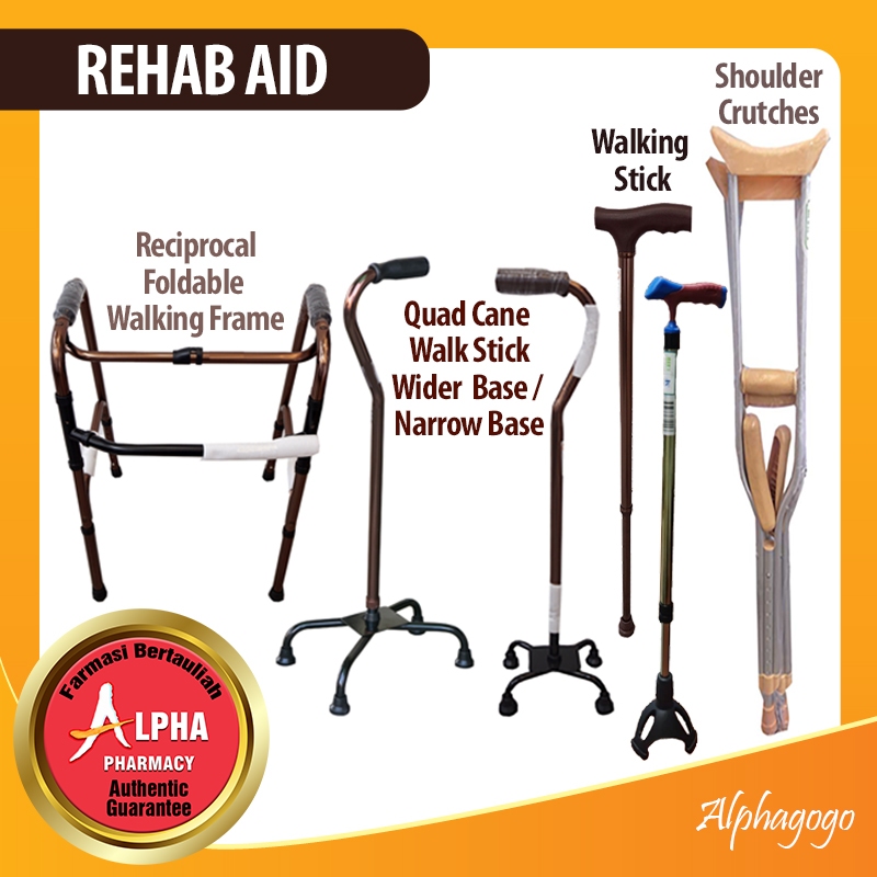 REHAB AID (Reciprocal Walking Frame Colour - Blonde or Silver / Quad ...