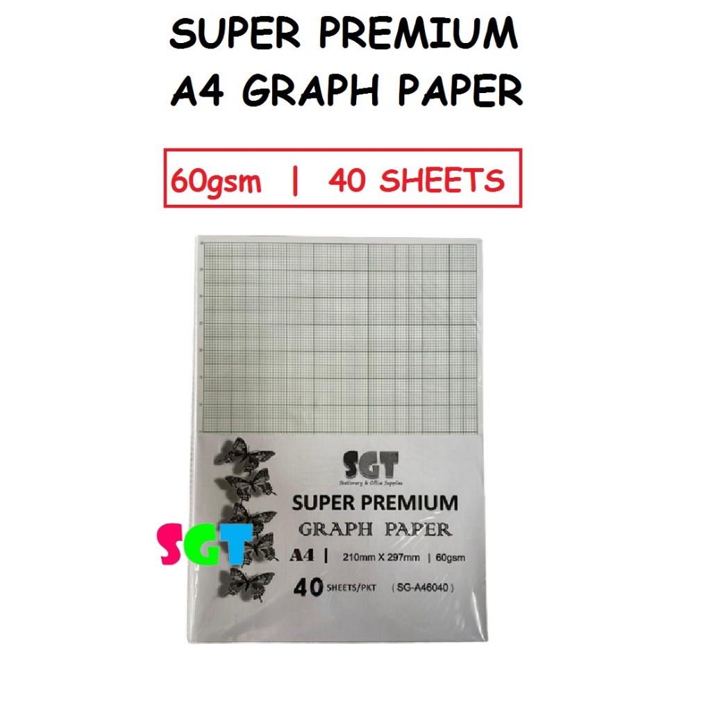 SUPER Premium A4 Graph Paper 60gsm ( 40 Sheets / pack ) | Shopee Singapore