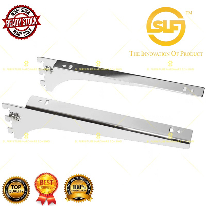 SLF High Quality Chrome AA Upright Display System Timber Shelf Bracket ...
