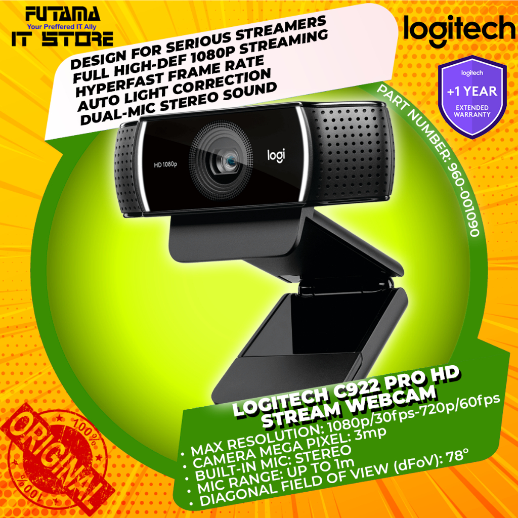 Logitech C922 Pro HD Stream Webcam - Serious streaming webcam/Hyper ...