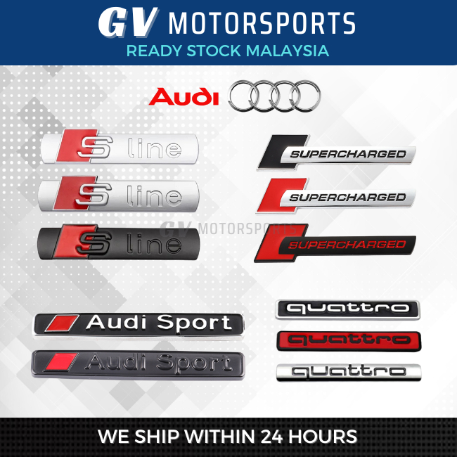 Audi Sports S Line Supercharged Quattro Car Sticker Metal Emblem Rear ...