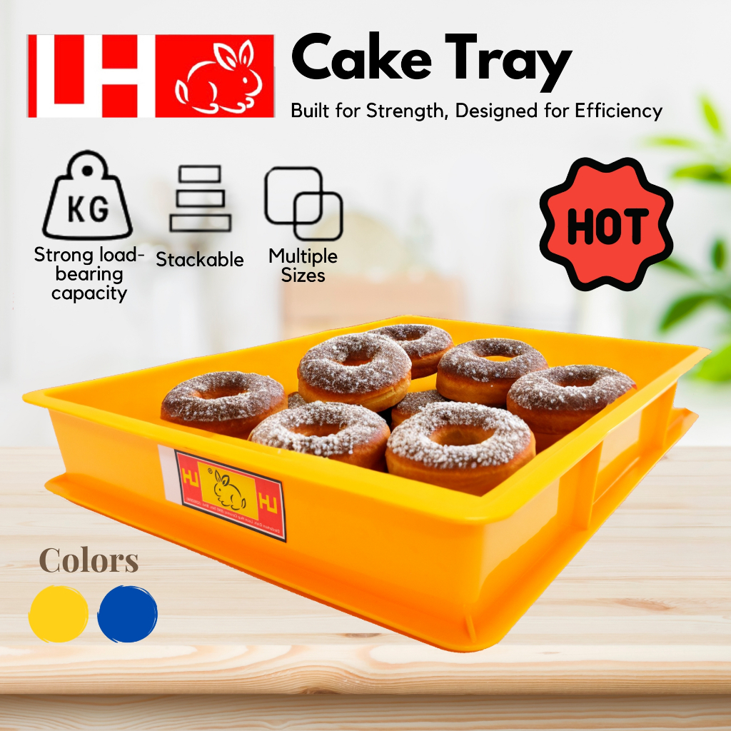 LH Yellow Cake Bakery Tray with Cover Industry Plastic Tray Roti Bekas ...