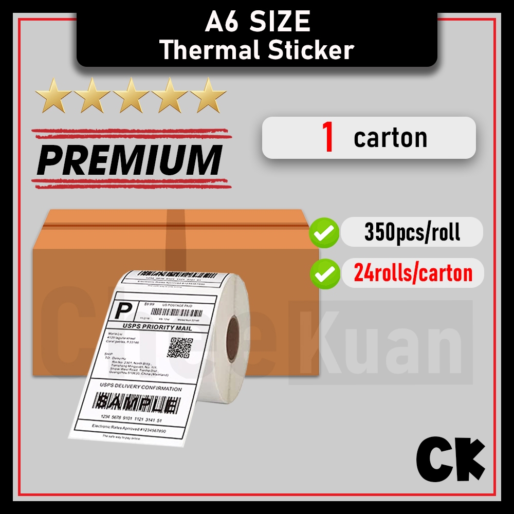 350pc 1 Carton Thermal Paper Label Sticker 10 x 15 cm Airway Bill ...