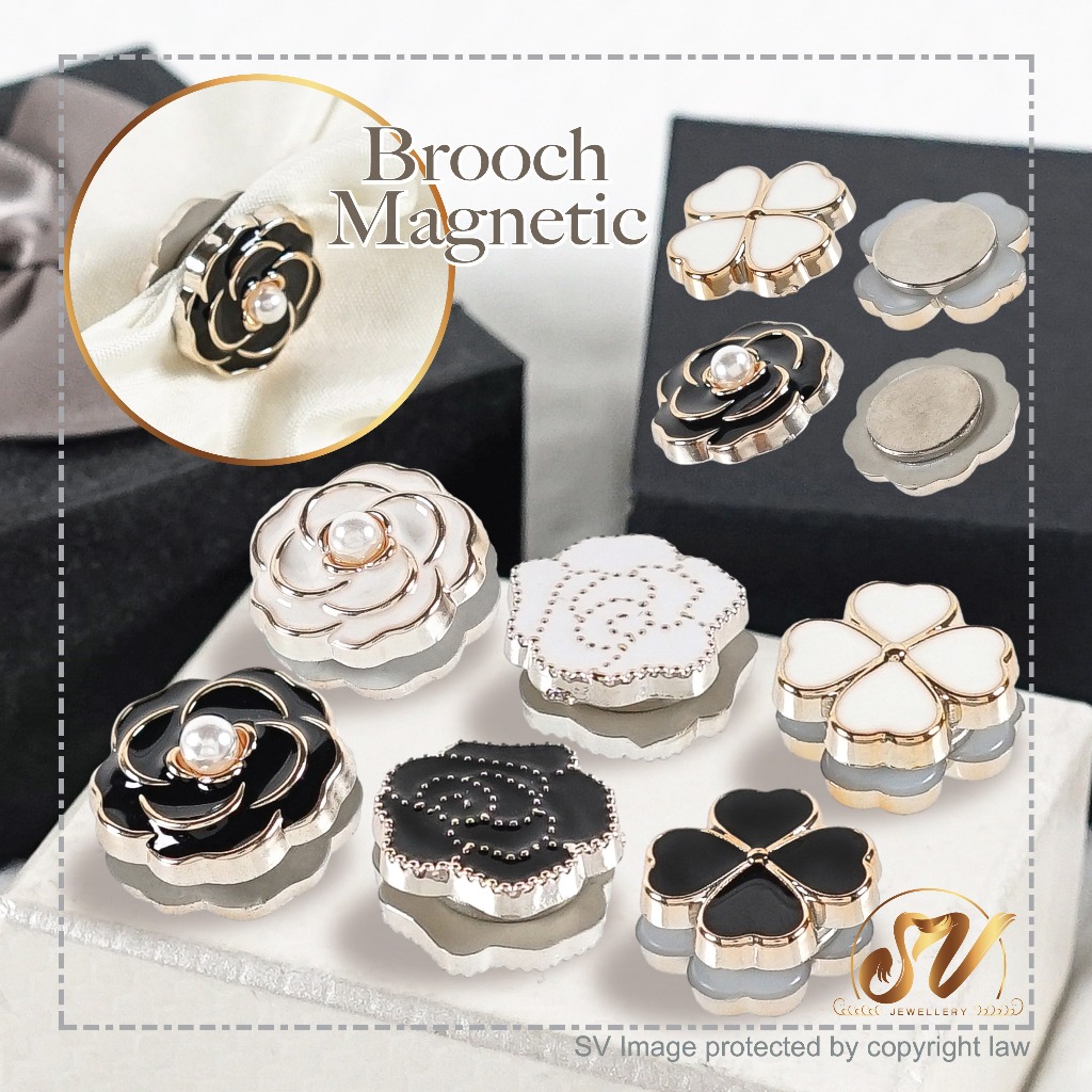 Brooch Magnet Hijab Pin Magnet Fashion Accessories Pin Tudung Shawl ...