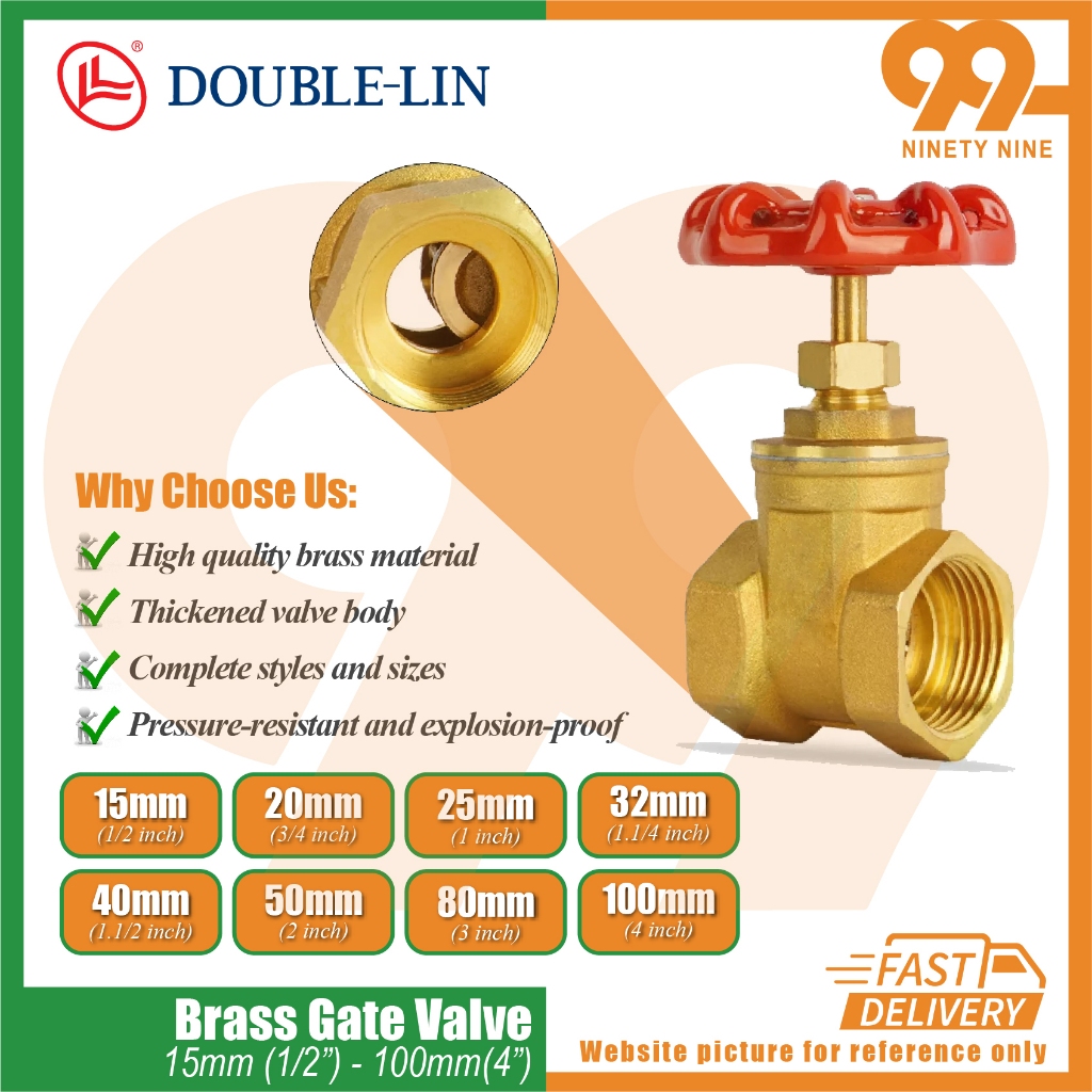 Brass Gate Valve Connection PN16 Water Meter Valve Water Gate Valve - 3 ...