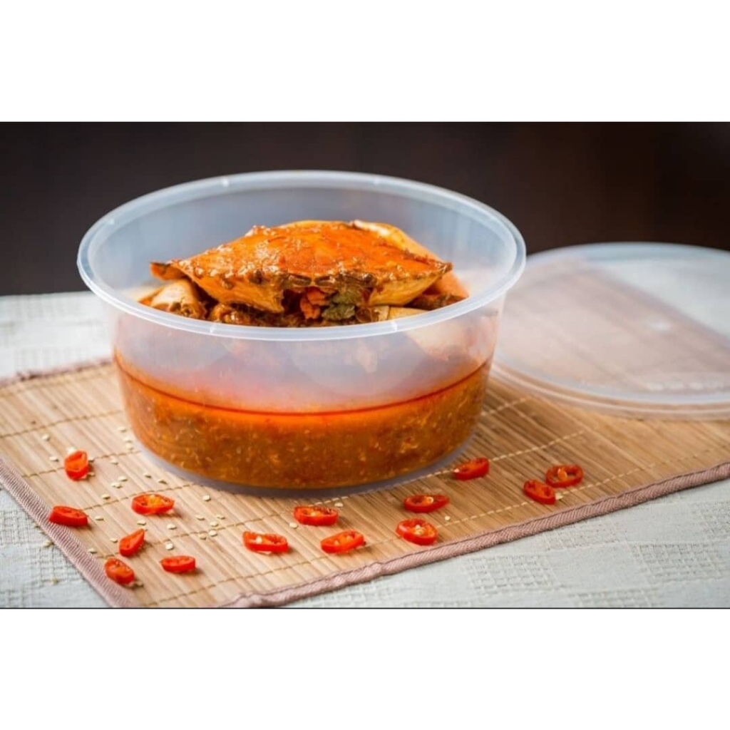 1200ml SW8 Round Container with Lid (50sets±) Disposable Plastic Food ...