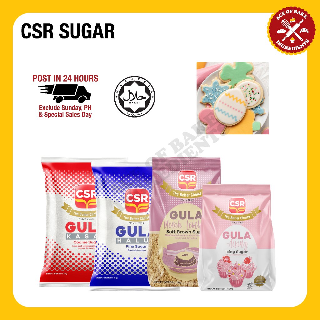 CSR Coarse Sugar 1kg / Fine Sugar 1kg / Soft Brown Sugar 1kg / Icing ...