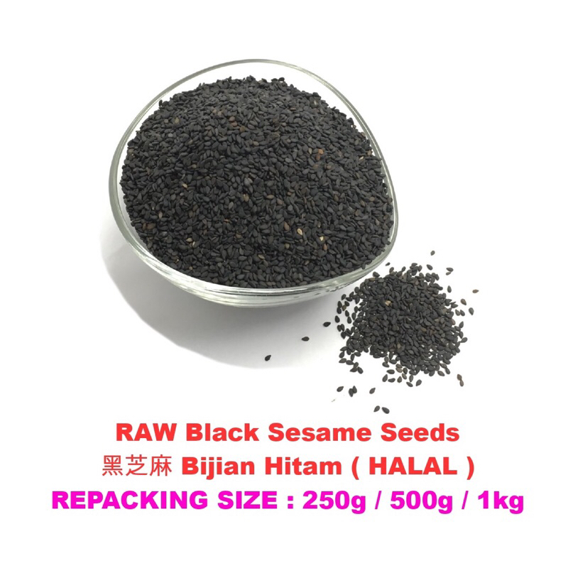 RAW Black Sesame Seeds 黑芝麻 Bijian Hitam ( HALAL ) REPACKING SIZE 250g ...