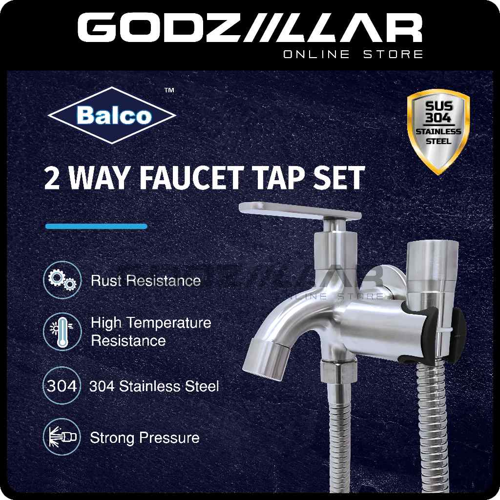 Balco SUS304 Stainless Steel 2-Way Faucet Tap Bidet Sprayer Holder With ...