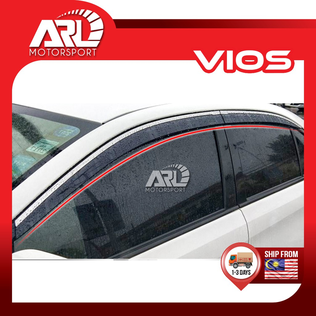 Toyota Vios XP150 NCP150 3rd Door Visor Steel Lining Chrome Black Car For Vios 2013 2019 ARL Motorsport Car Accessorie Shopee Singapore