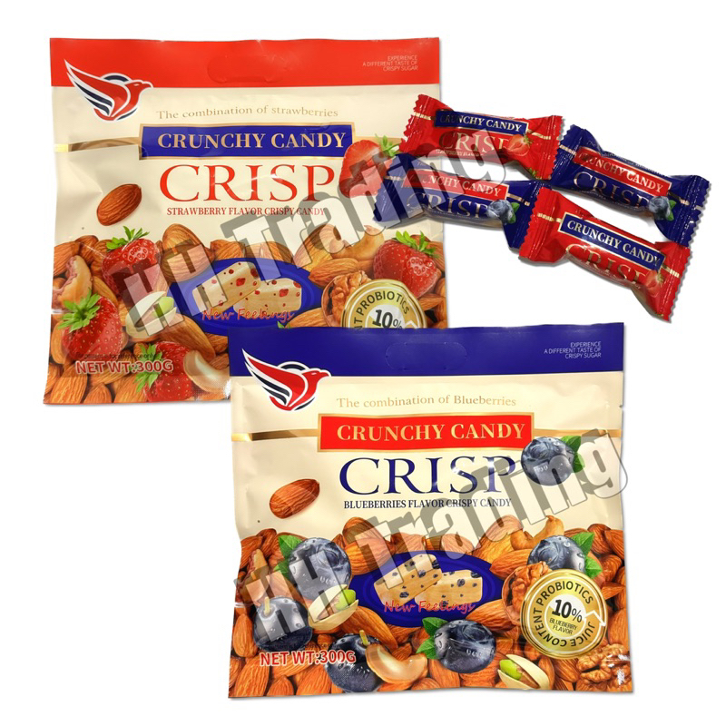 300g YINGPAI CRUNCHY CRISP CANDY - STRAWBERRY / BLUEBERRY 鹰派酥心糖 ...