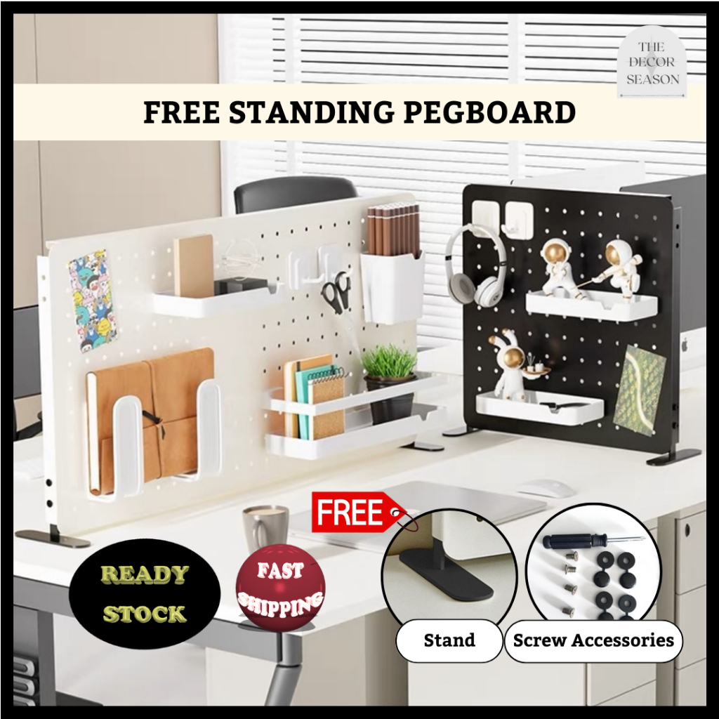 Traceless Free Standing Pegboard Full Set Desktop Storage Organizer ...
