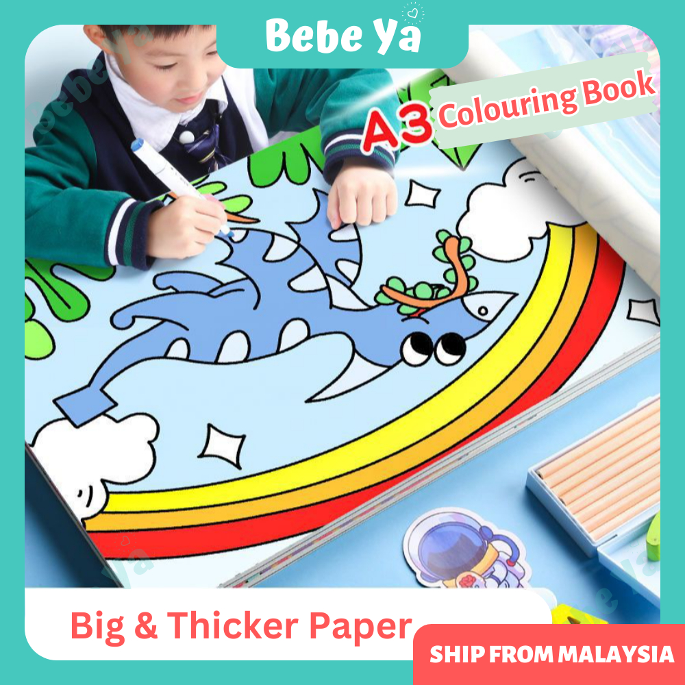 A3 Colouring Book For Kids 30 Sheets - Sketchbook Drawing Painting ...