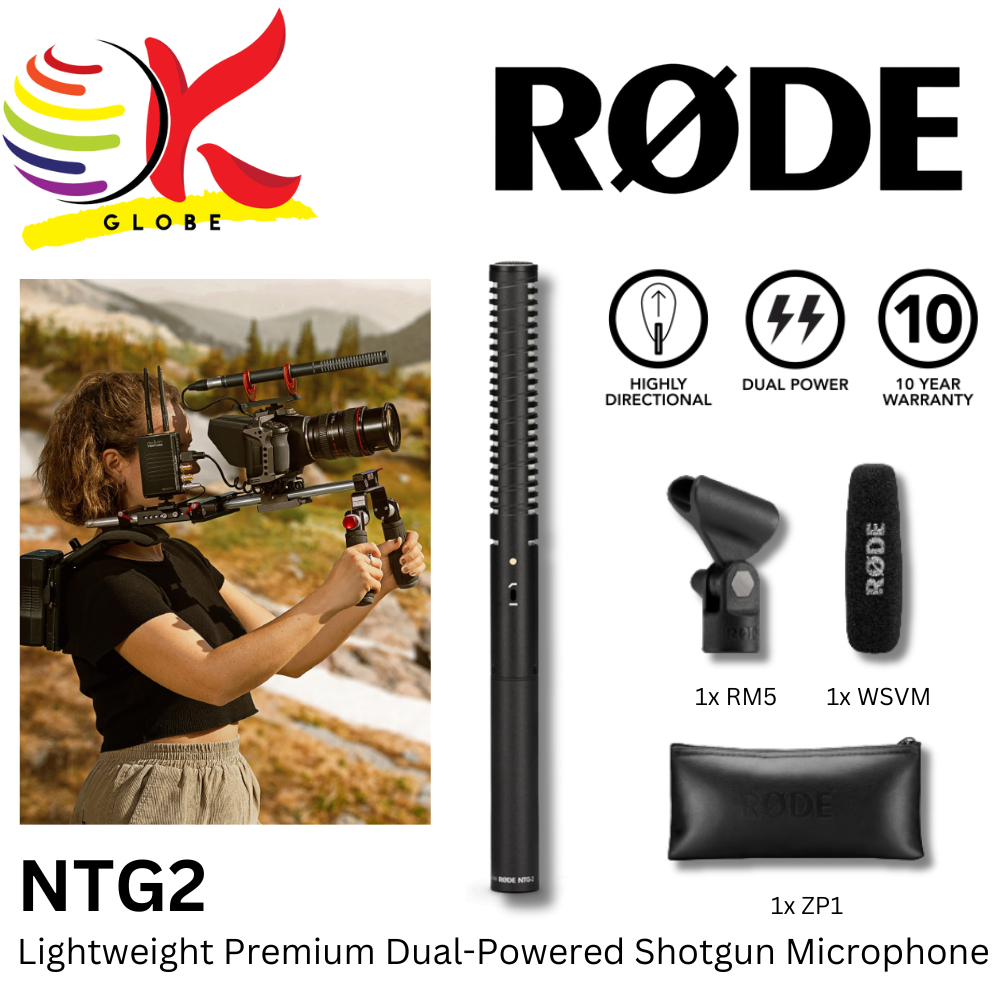 RODE NTG2 (NTG-2) DUAL POWER SHOTGUN MICROPHONE WITH SUPERCARDIOID ...