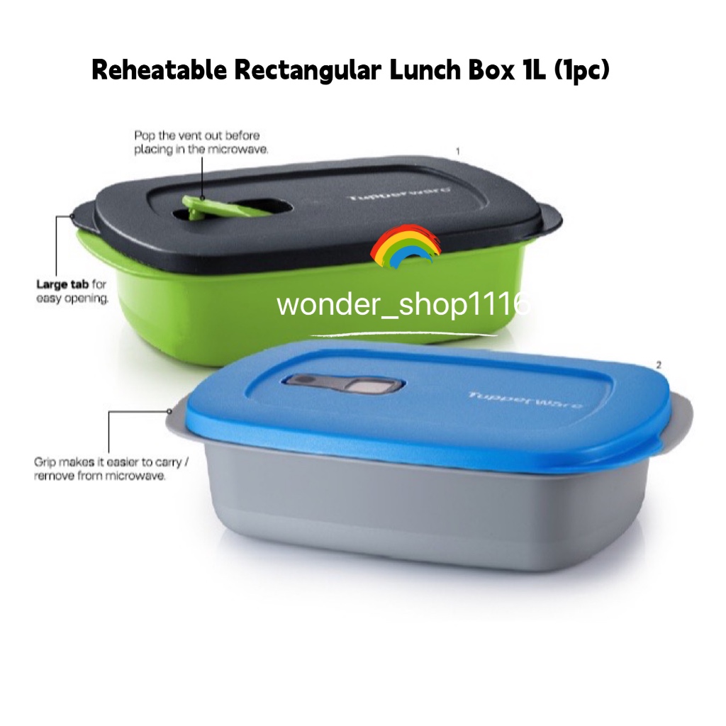Tupperware Reheatable Rectangular Lunch Box 1L (1pc) | Shopee Singapore
