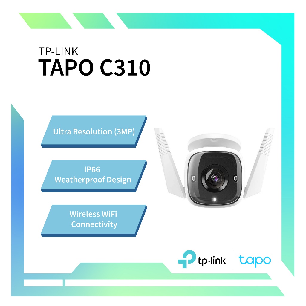 TP-Link Tapo C310 3MP Ultra Resolution Outdoor Security IP66 Weatherproof Wireless Wifi Camera ...