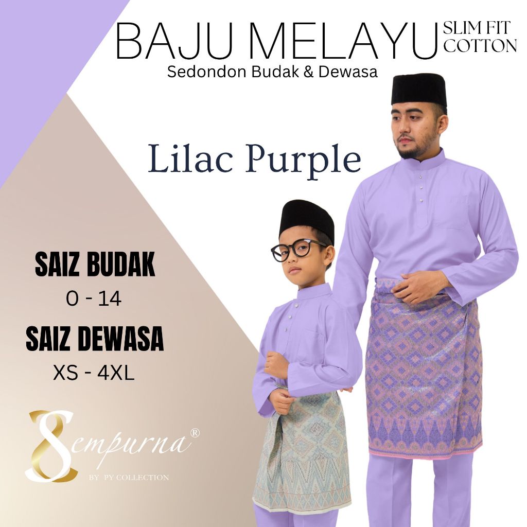 Brand Sempurna New Design Baju Melayu Regular Slim Fit Cotton Warna ...