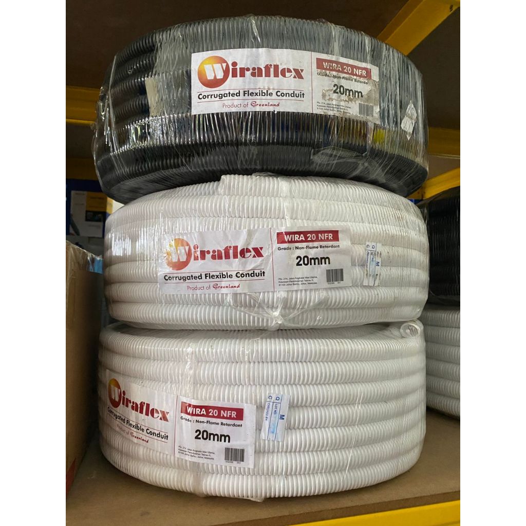 PVC FLEXIBLE CONDUIT 20MM / 25MM ( WHITE / BLACK ) PER METER | Shopee ...