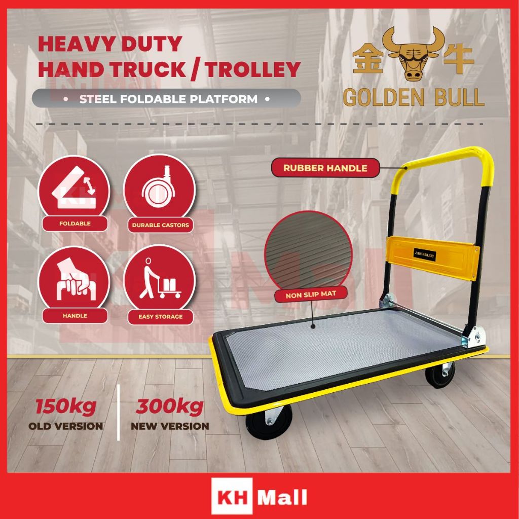 Golden Bull Steel Platform Trolley 150kg//300kg Heavy Duty Hand Truck 4 ...