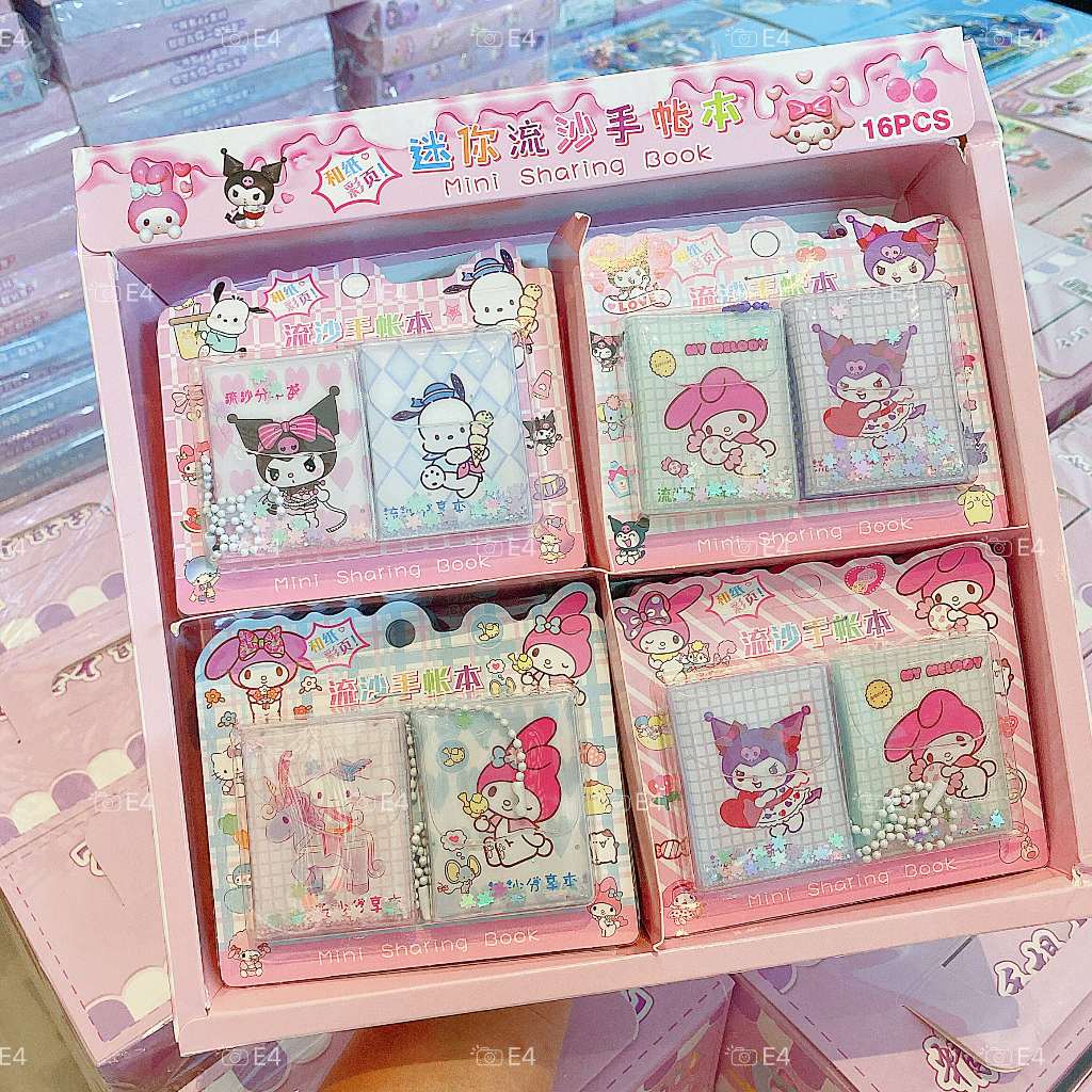 SANRIO mini sharing book sticker sticky note 2in1 water bubble glitter ...