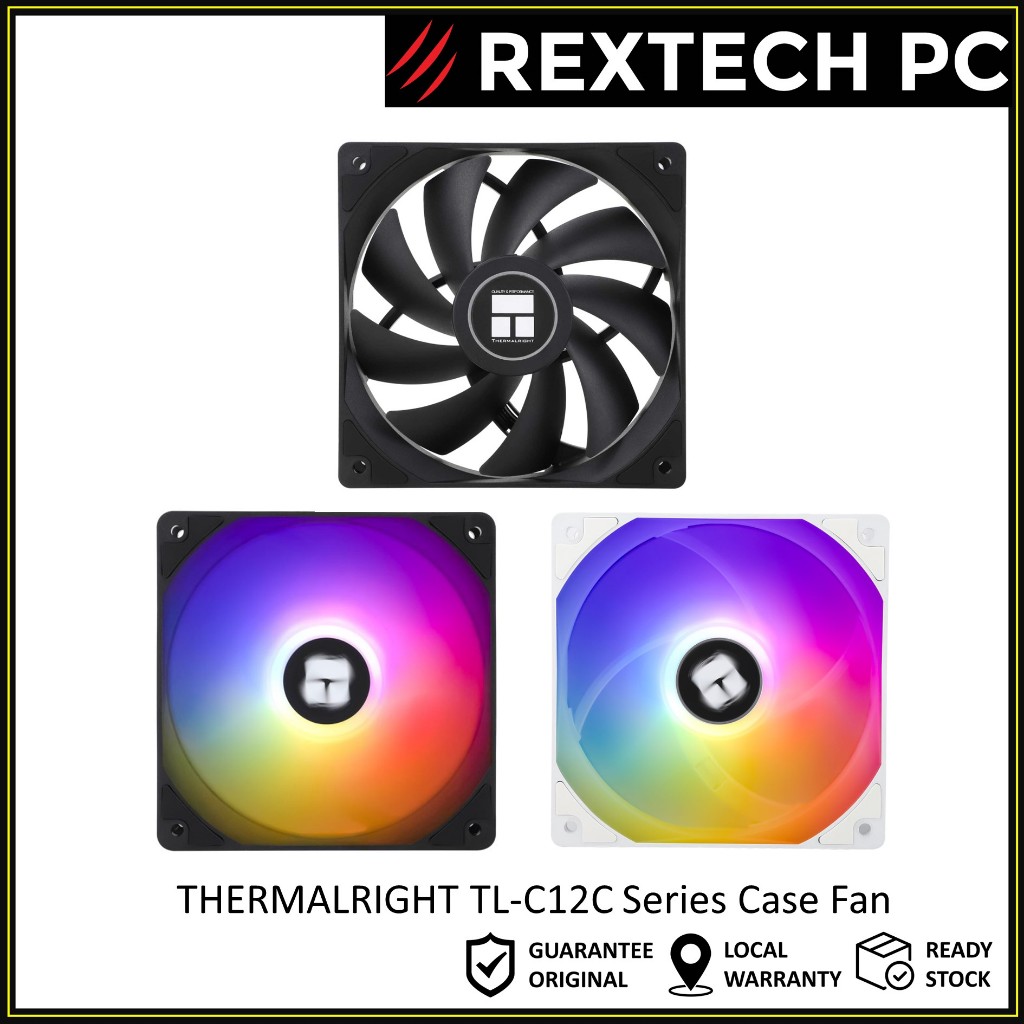 THERMALRIGHT TL-C12C-S / TL-C12CW-S / TL-C12C Black (120mm) Casing Fan ...