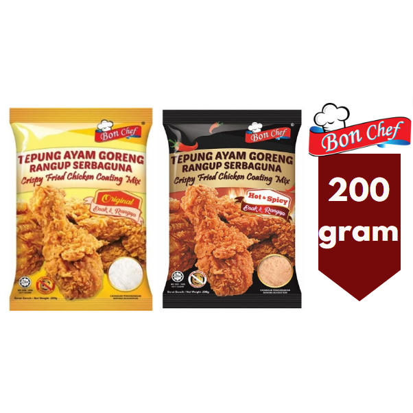 BON CHEF (200g) Tepung Salut Ayam Goreng Segera (Instant Coating Flour ...