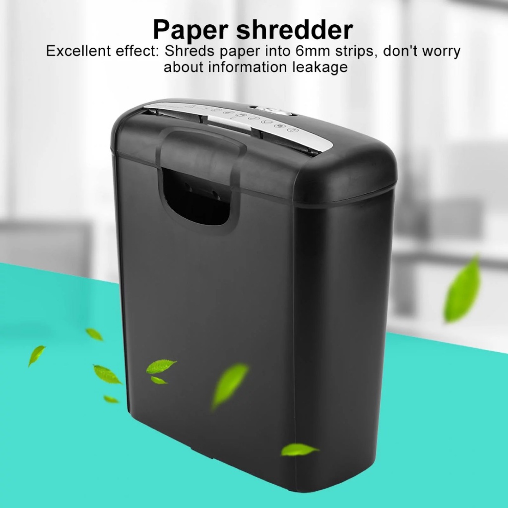 Paper Shredder Paper Cutter 10 Liter Bin Fully Auto 6 Strip Cut Paper ...