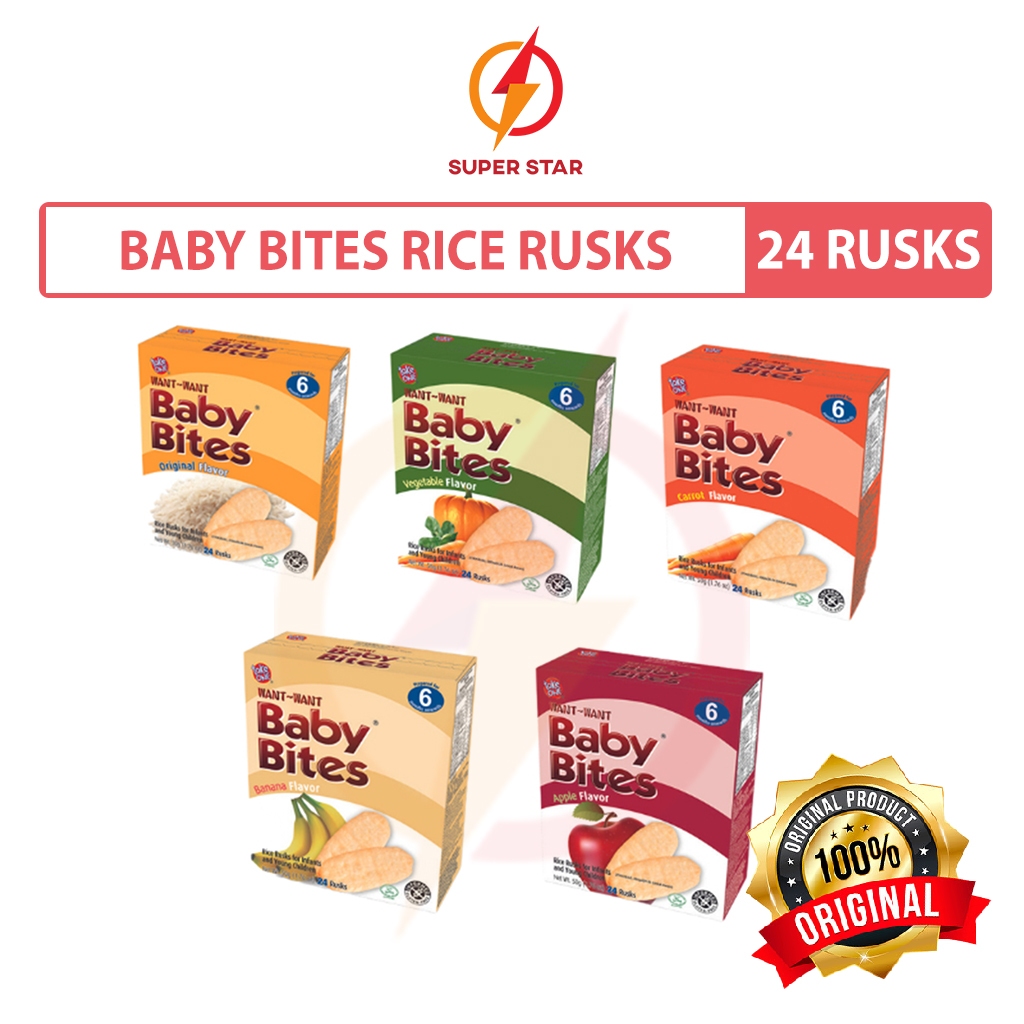 Baby Bites Rice Rusks All Flavour 50g (24 rusks) | Shopee Singapore