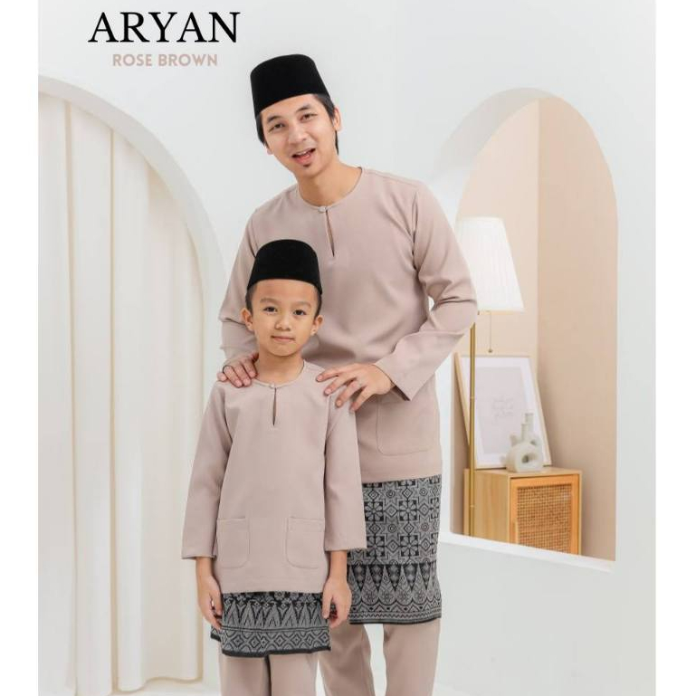 Baju Melayu Lelaki (ROSE BROWN) Baju Melayu Exclusive Aryan Baju Melayu ...