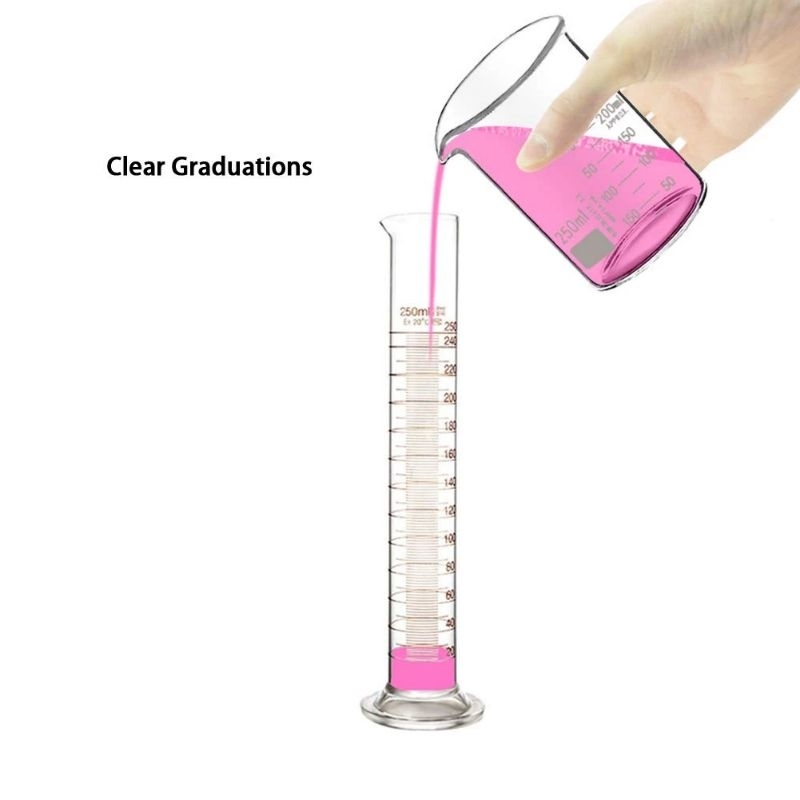 Thick Glass Graduated Measuring Cylinder Set Glass | Shopee Singapore