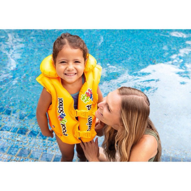 INTEX 58660 Inflatable Pool Deluxe Swim Vest Kids Life Jacket Child ...
