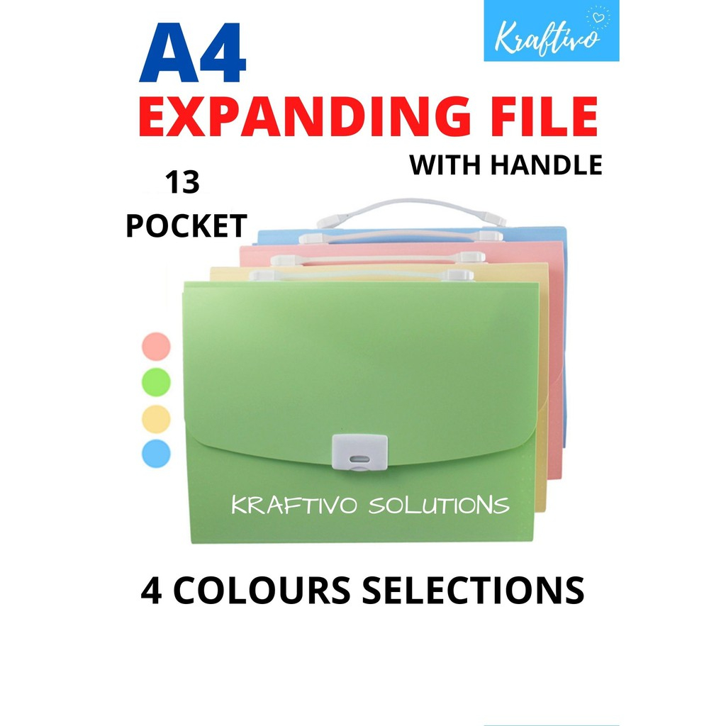 [ 13 DIVIDER ] A4 KIDARIO/BILI CLIPLOCK EXPANDING FILE WITH HANDLE ...