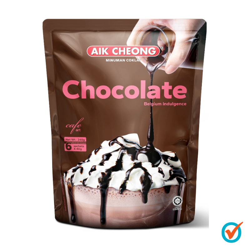 Aik Cheong Convenience Pack Cafe Art - Chocolate (40g x 6 Sachets/240g) | Shopee Singapore