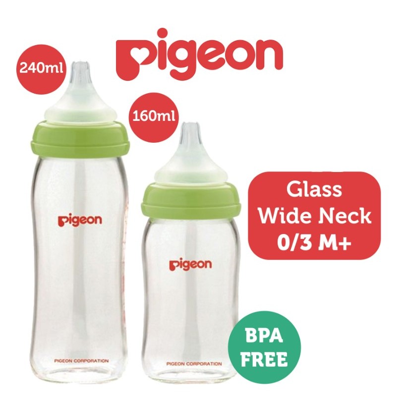 Pigeon SofTouch Wide-Neck Nursing Bottle (Glass) 160ml+240ml + FREE Baby Bottles & Accessories ...