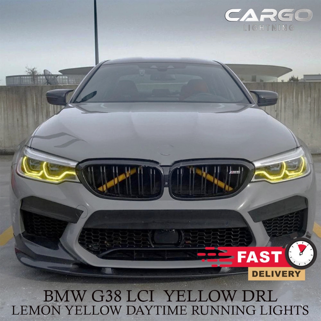BMW 5 SERIES G30 G38 LCI LEMON YELLOW DAYTIME RUNNING LIGHTS DRL LED ...