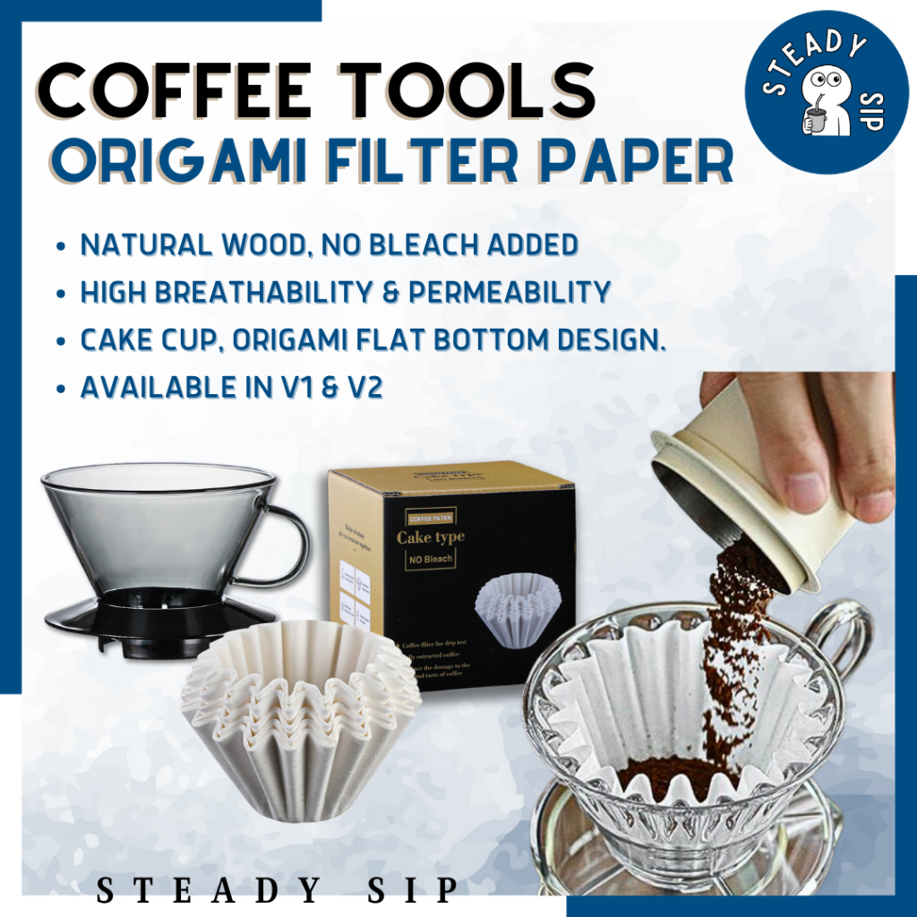 Steady Sip Origami Filter Coffee Paper V60 Filter Paper Kalita Wave ...