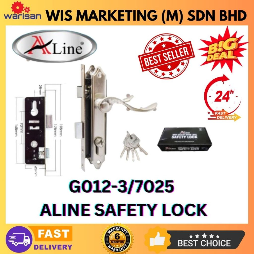 Aline G7025 Iron Door Lock (Mortise Lock) with Holder – Model ML ...