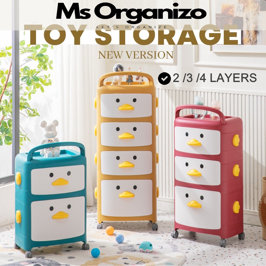 NEW 2/3/4 Layers Cartoon Drawer Storage Cabinet Toy Storage Oragnizer ...