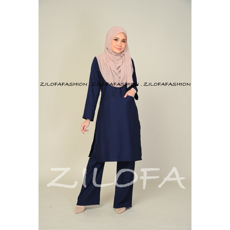 SUIT LABUH BERPOKET ZILOFA. SUIT MUSLIMAH LABUH. (BLOUSE LABUH + SELUAR ...