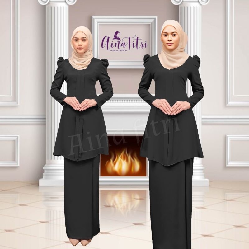 Baju Kurung Kebaya Puff Sleeve New Arrival Raya 2024.Baju Kurung Kebaya ...